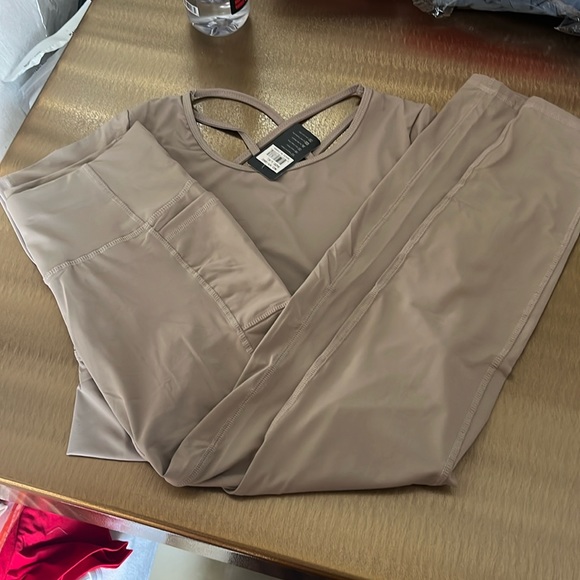 Tops | Beige Cross Cross Set | Poshmark